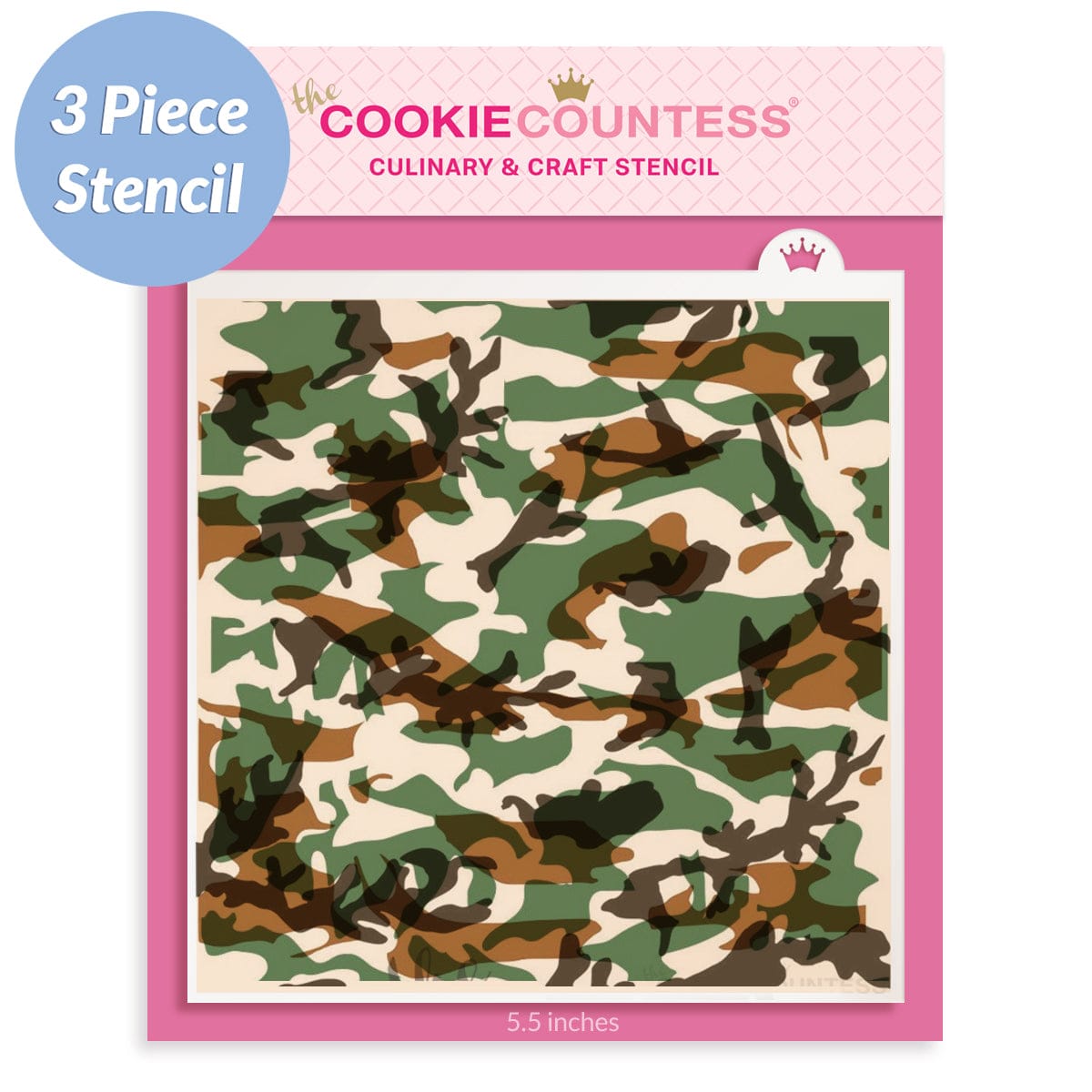 Realistic Camouflage Stencil for Cookies and Cakes - Hunting, Military ...