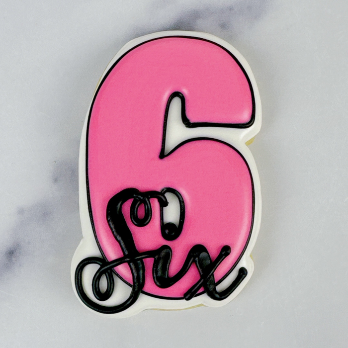 Number and Script Six Cookie Cutter — The Cookie Countess