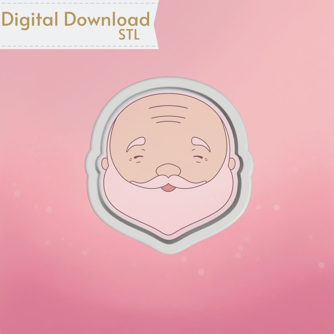 Bald Santa Cookie Cutter STL — The Cookie Countess