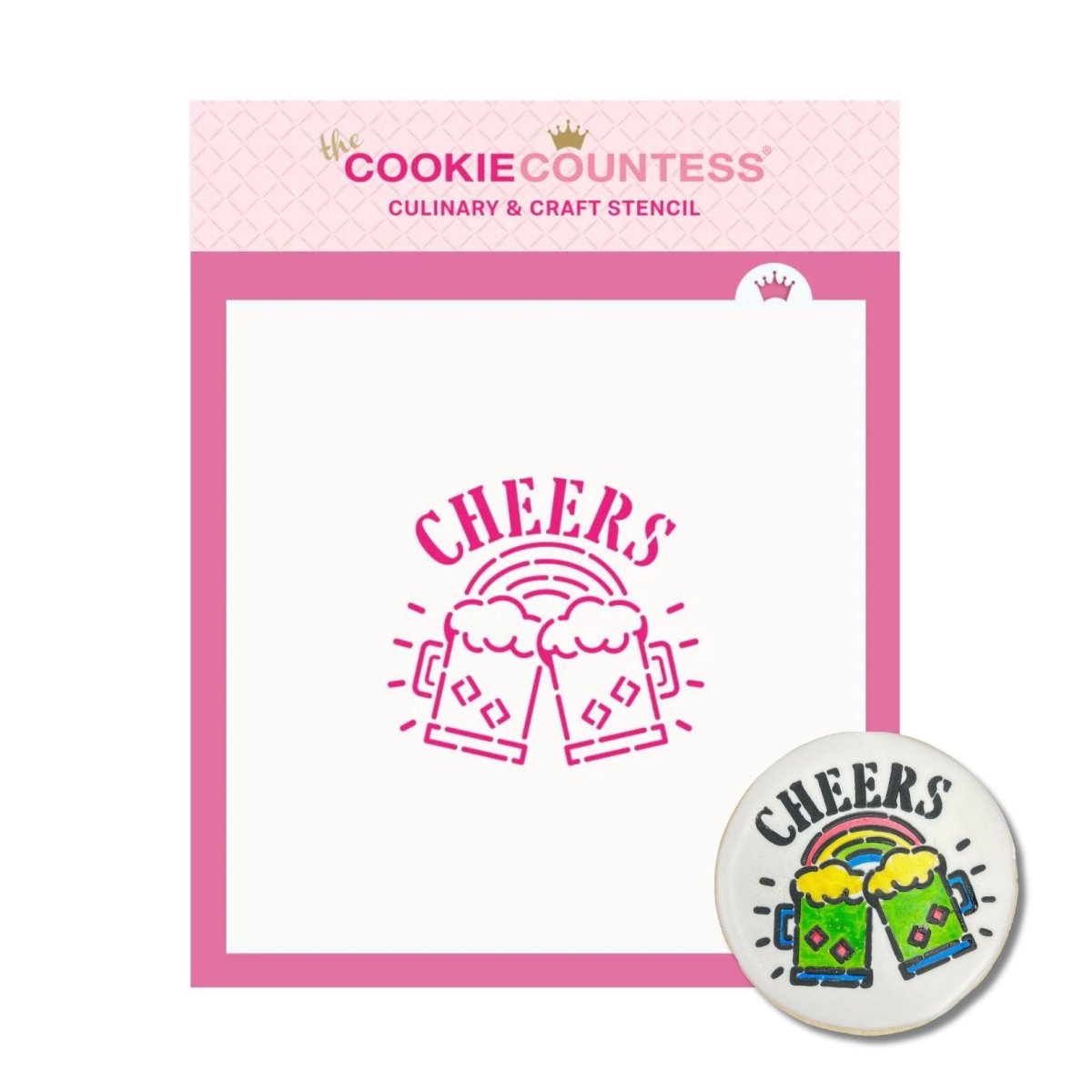 Beers with Cheers Stencil — The Cookie Countess