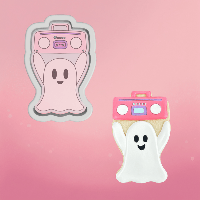 Boombox Ghost Cookie Cutter — The Cookie Countess