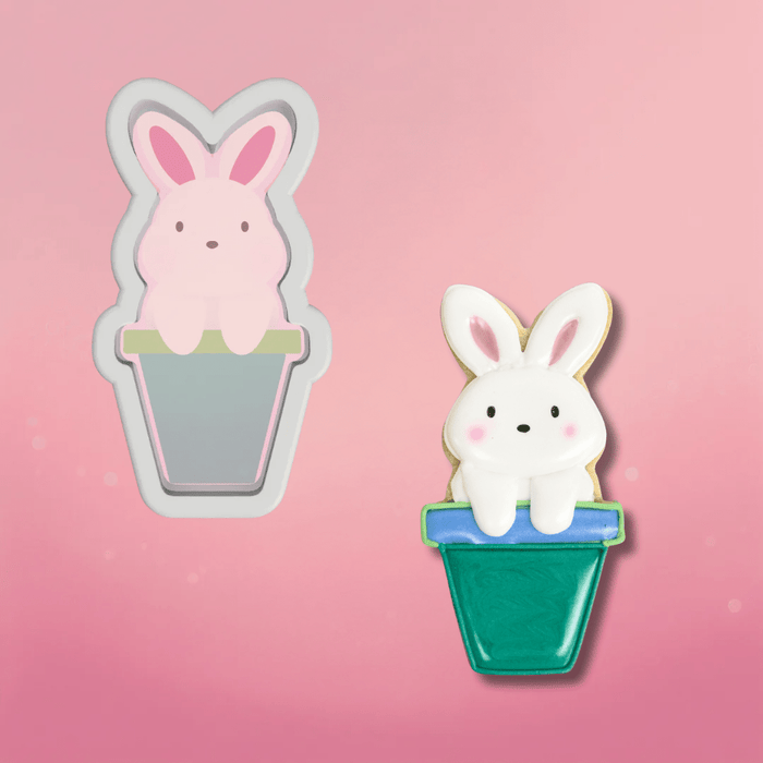 Bunny Inside Pot Cookie Cutter — The Cookie Countess