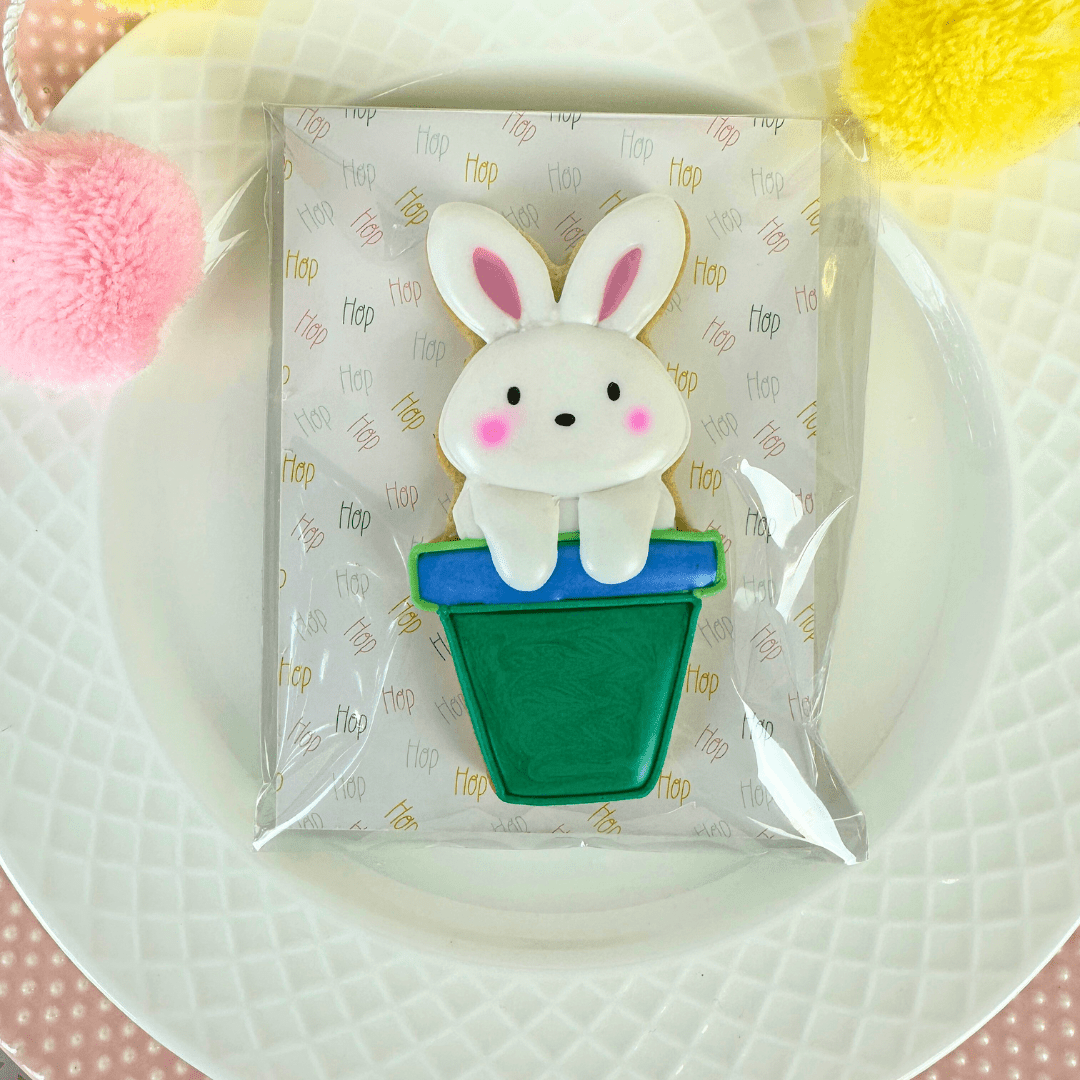 Bunny Inside Pot Cookie Cutter — The Cookie Countess