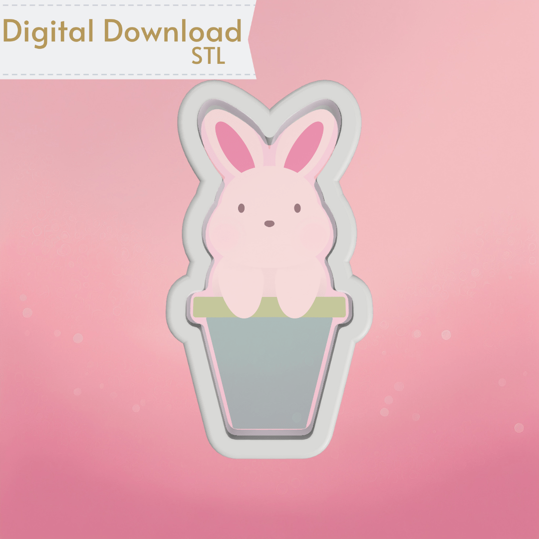 Bunny Inside Pot Cookie Cutter STL — The Cookie Countess