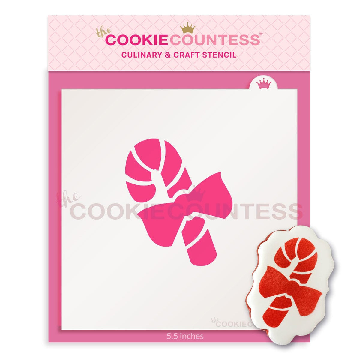 Candy Cane with Bow Stencil — The Cookie Countess