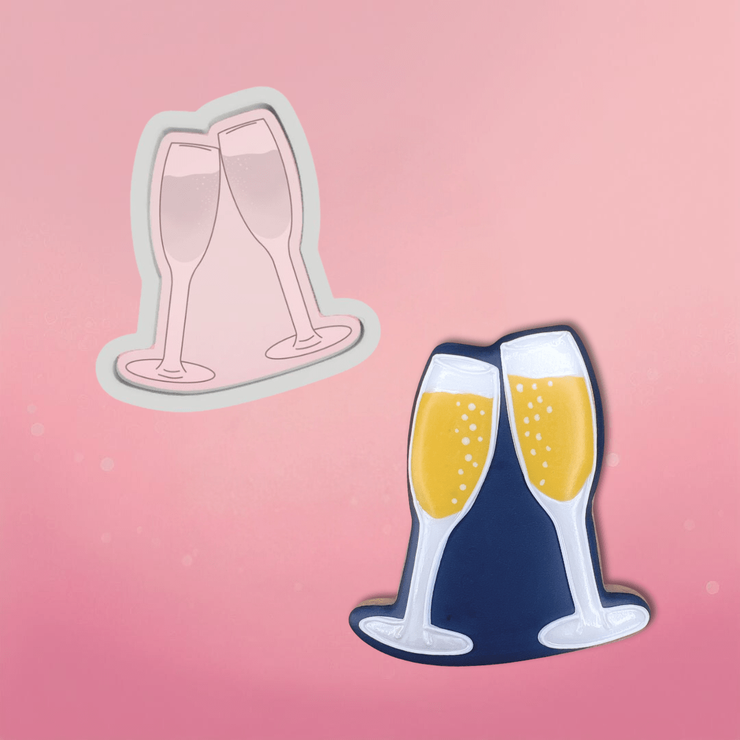 Champagne Glasses Cookie Cutter — The Cookie Countess