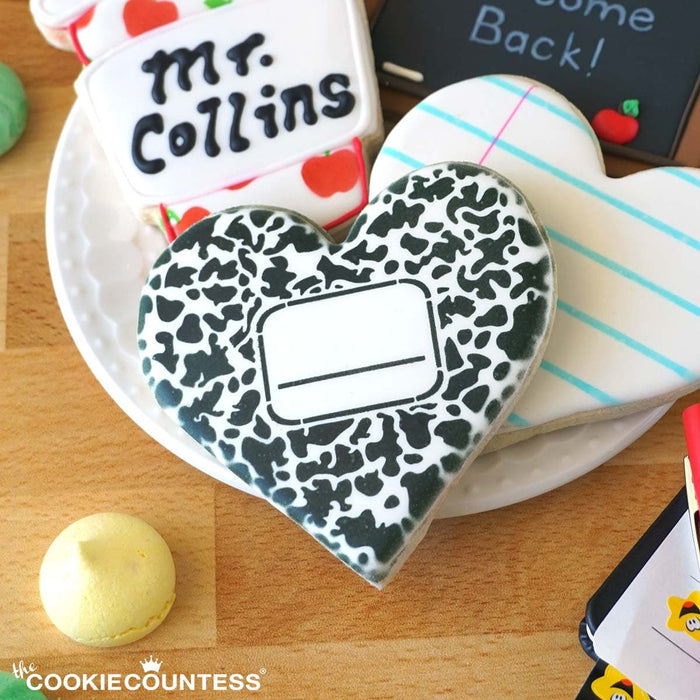 Composition Notebook Cookie Stencil - Back to School — The Cookie Countess