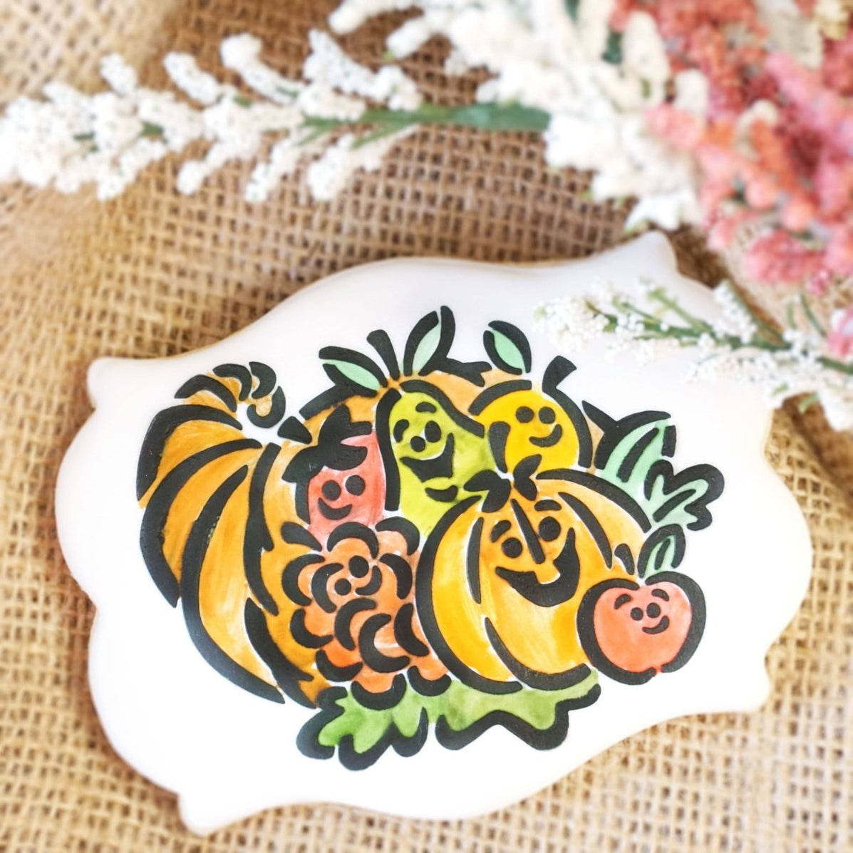 Thanksgiving Cornucopia PYO Cookie Stencil — The Cookie Countess