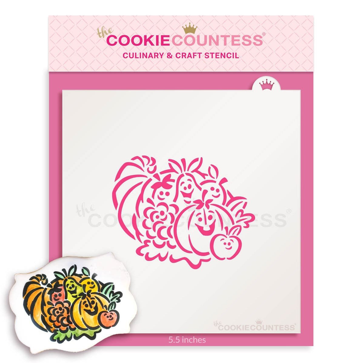 Thanksgiving Cornucopia PYO Cookie Stencil — The Cookie Countess