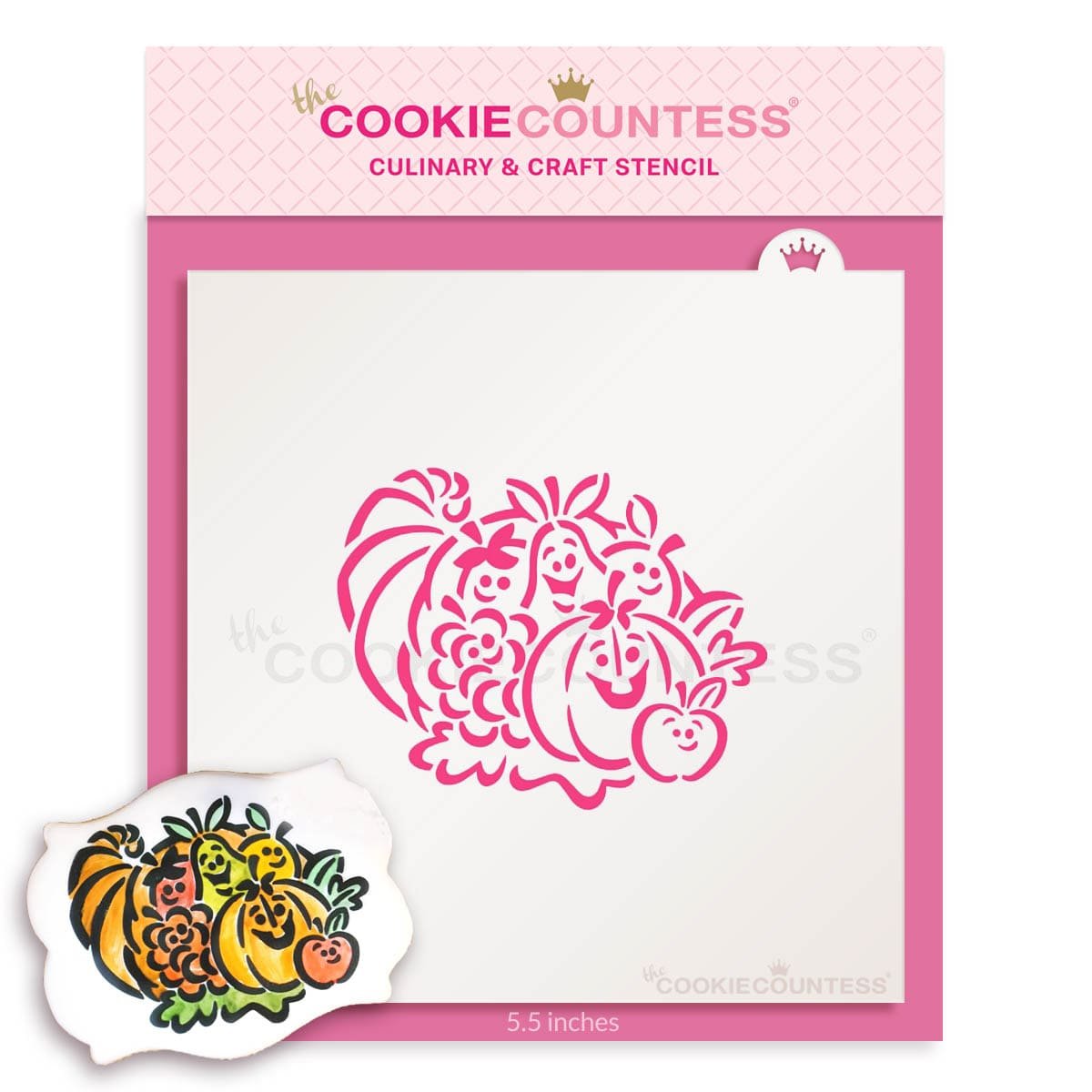 Thanksgiving Cornucopia PYO Cookie Stencil — The Cookie Countess