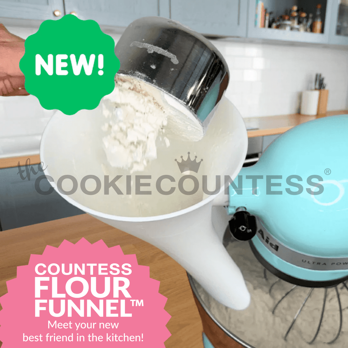 Countess Flour Funnel™ - Stand Mixer Attachment — The Cookie Countess