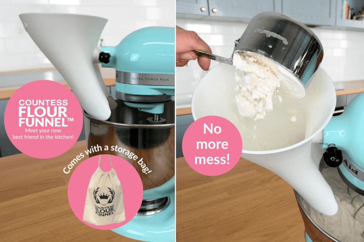 Countess Flour Funnel™ - Stand Mixer Attachment — The Cookie Countess