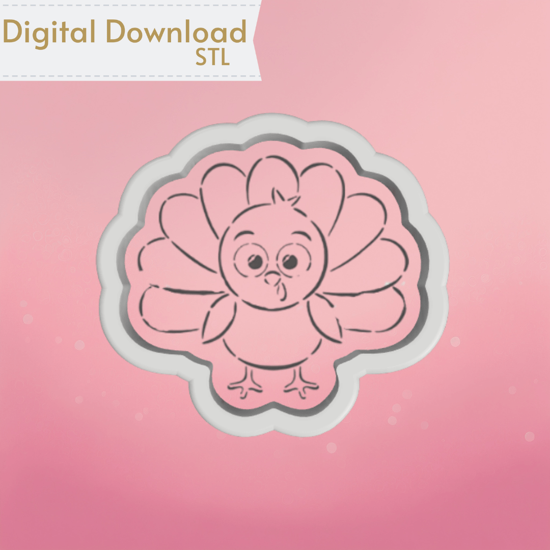 Cute Turkey-PYO Cookie Cutter STL — The Cookie Countess