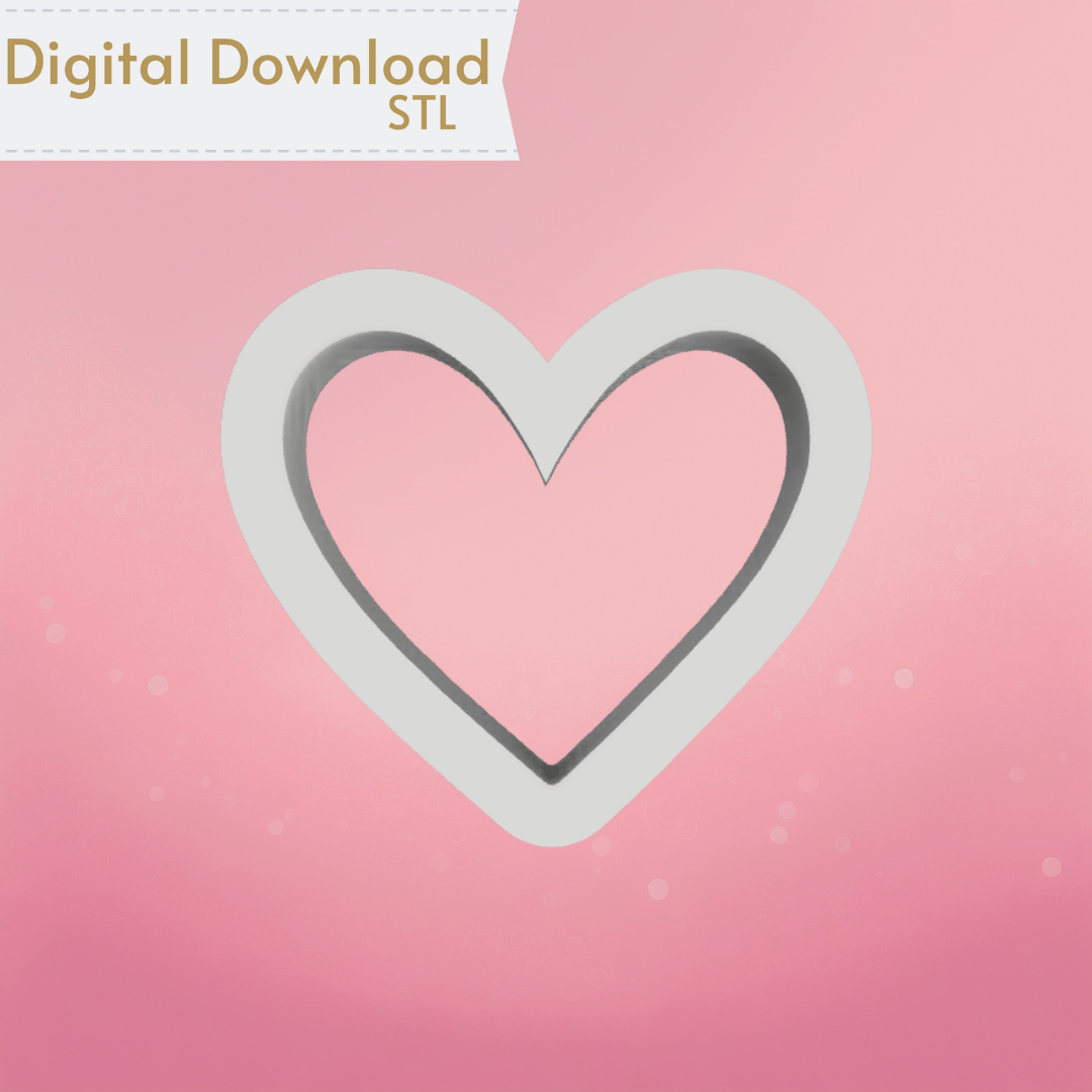 Deep V Heart Cookie Cutter STL — The Cookie Countess