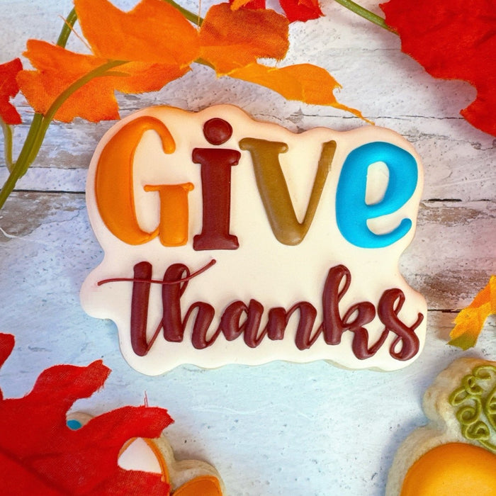 Give Thanks Plaque Cookie Cutter — The Cookie Countess