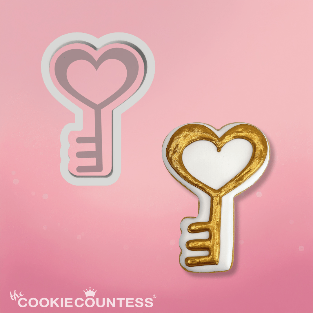 Heart Key Cookie Cutter — The Cookie Countess