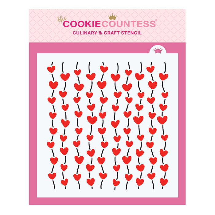 Hearts and Strings 2 pc Stencil set — The Cookie Countess