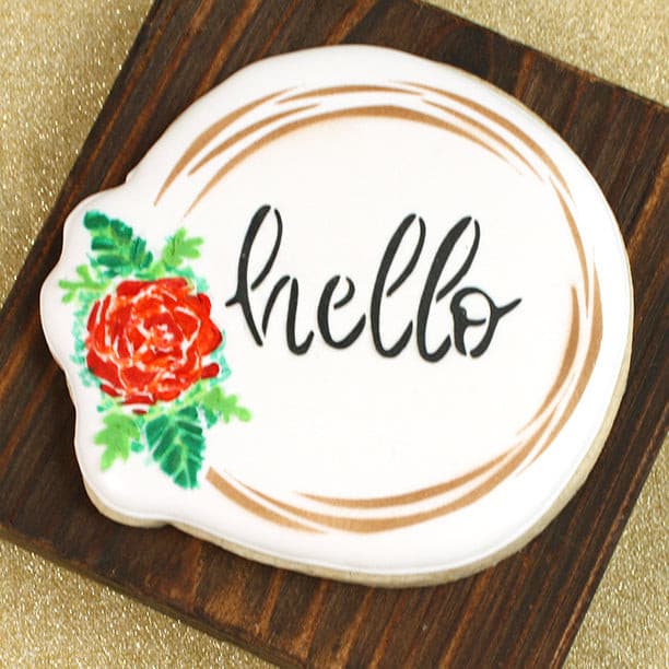 Hello Flowers with Wreath BoHo Cookie Stencil - Made in USA — The ...