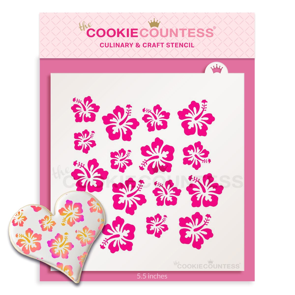 Hibiscus Flowers Stencil — The Cookie Countess