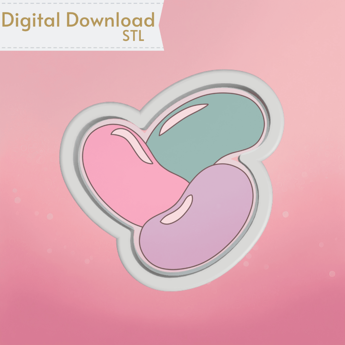 Jelly Bean Bunch Cookie Cutter STL — The Cookie Countess
