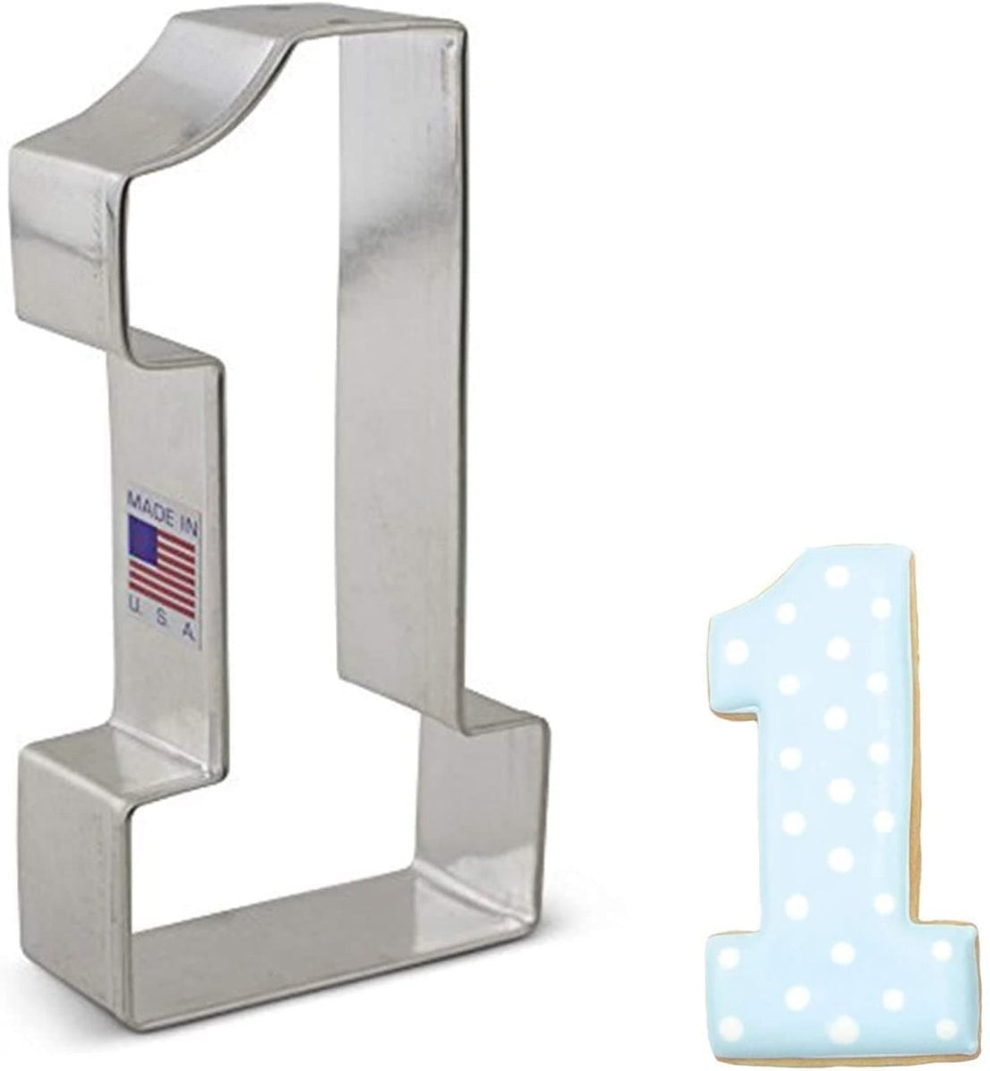 Large Number 1 Cookie Cutter 4 3/8" x 2 1/4" — The Cookie Countess