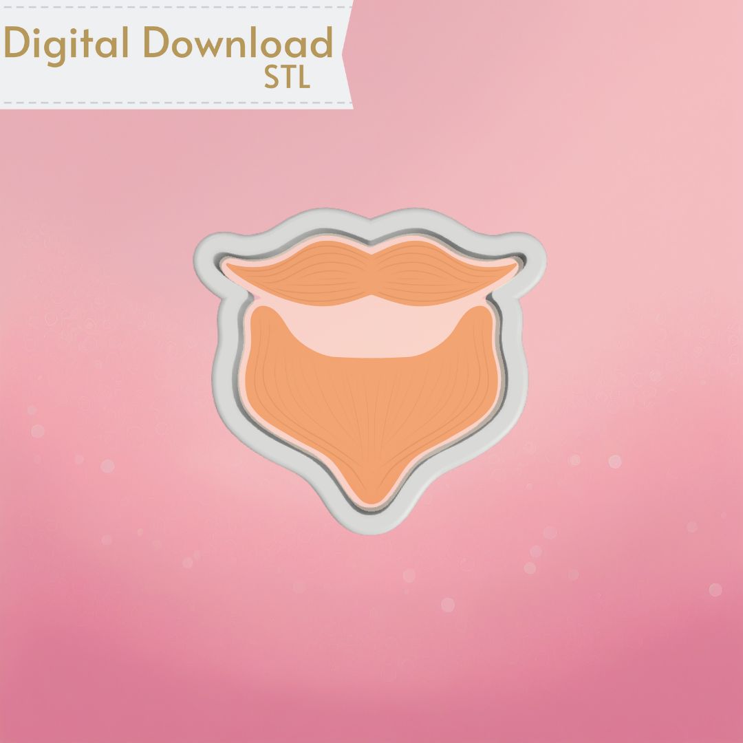 Leprechaun Mustache and Beard Cookie Cutter STL — The Cookie Countess