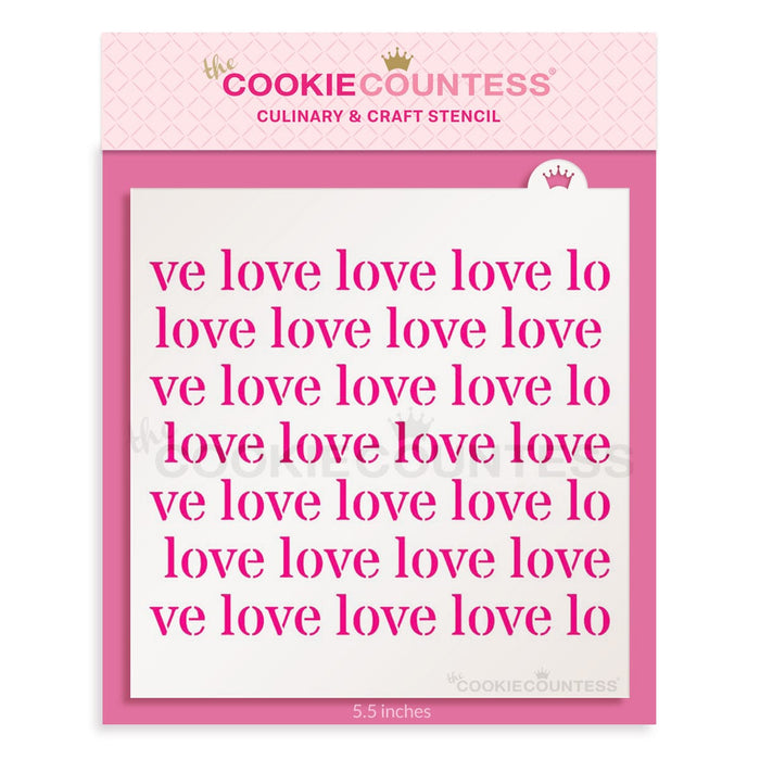 Love Repeat Pattern Stencil — The Cookie Countess