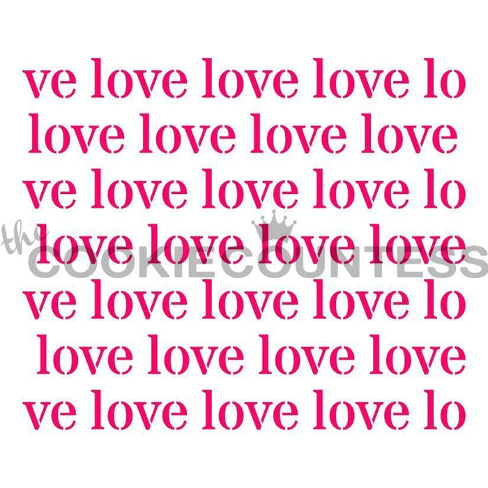 Love Repeat Pattern Stencil — The Cookie Countess