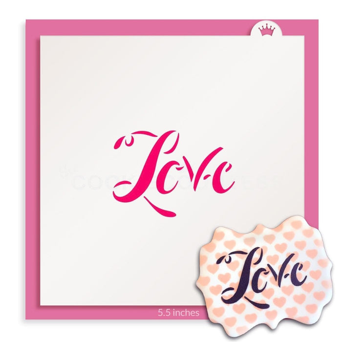 Love Script Stencil — The Cookie Countess