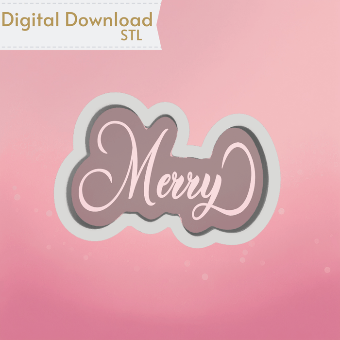Merry Cookie Cutter STL — The Cookie Countess