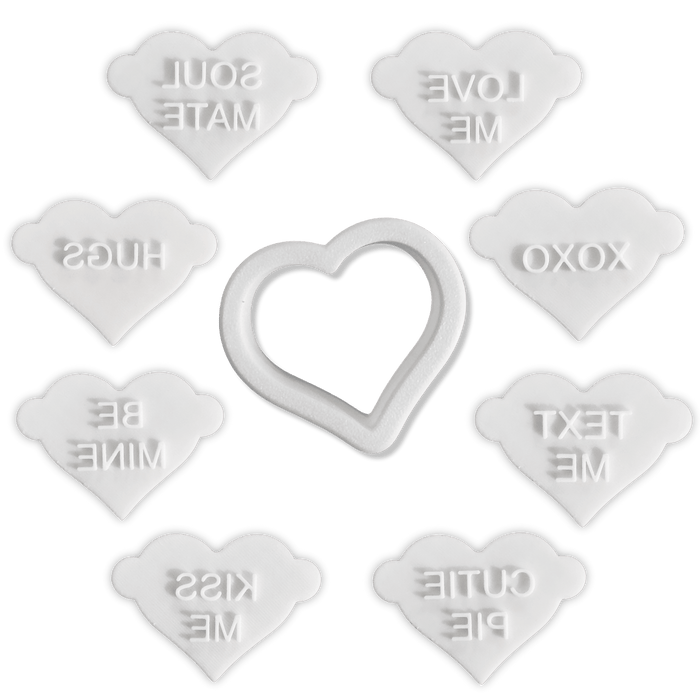 Mini Conversation Heart Cookie Cutter and Stamps — The Cookie Countess