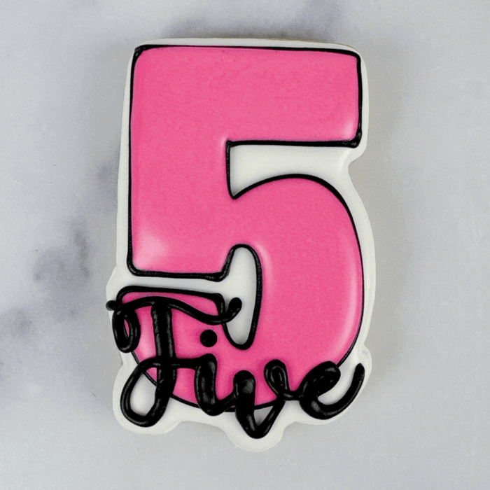 Number and Script Five Cookie Cutter — The Cookie Countess