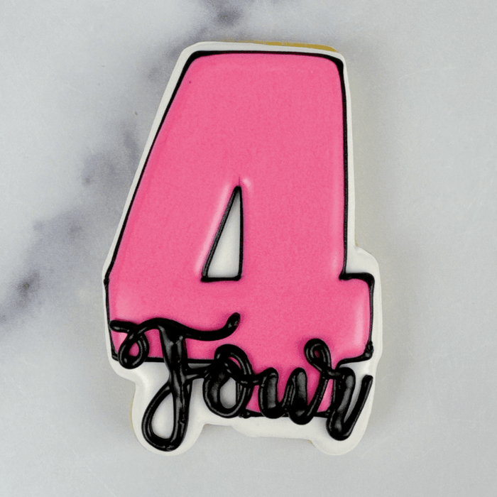 Number and Script Four Cookie Cutter — The Cookie Countess