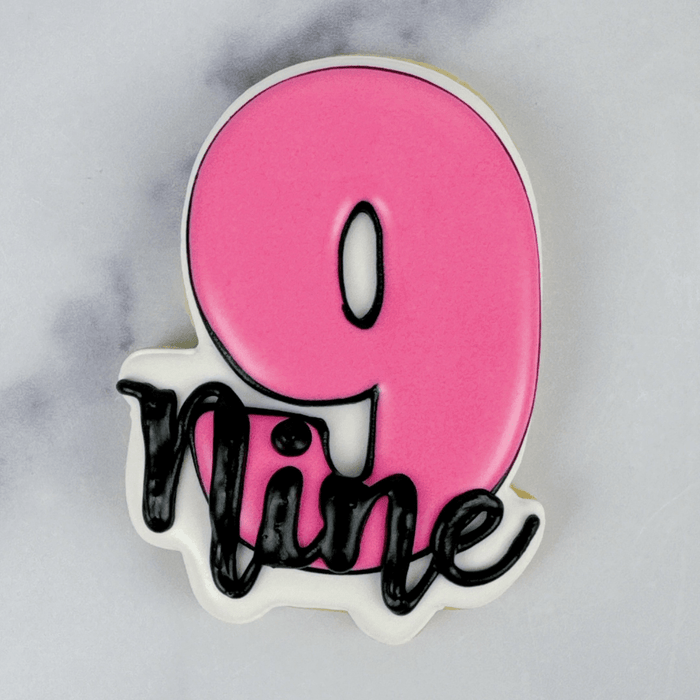 Number and Script Nine Cookie Cutter — The Cookie Countess