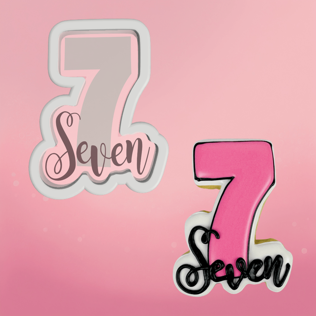 Number and Script Seven Cookie Cutter — The Cookie Countess