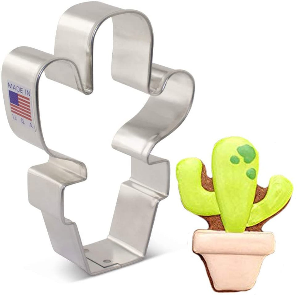 Potted Cactus Cookie Cutter 3 7/8" — The Cookie Countess
