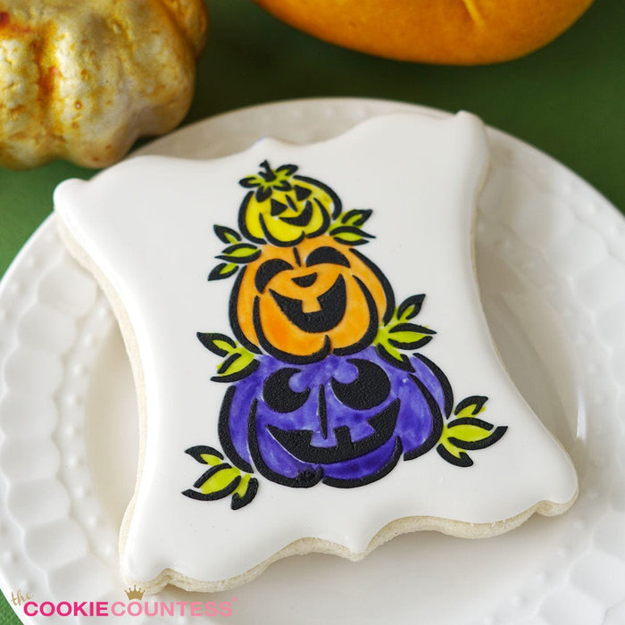 Pumpkin Stack PYO Stencil - Drawn by Krista — The Cookie Countess