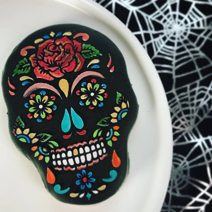 Sugar Skull with Roses Cookie Stencil - Gothic, Day of the Dead — The ...