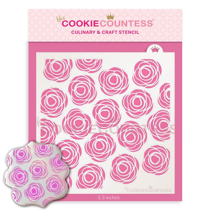 Scribble Roses Stencil — The Cookie Countess