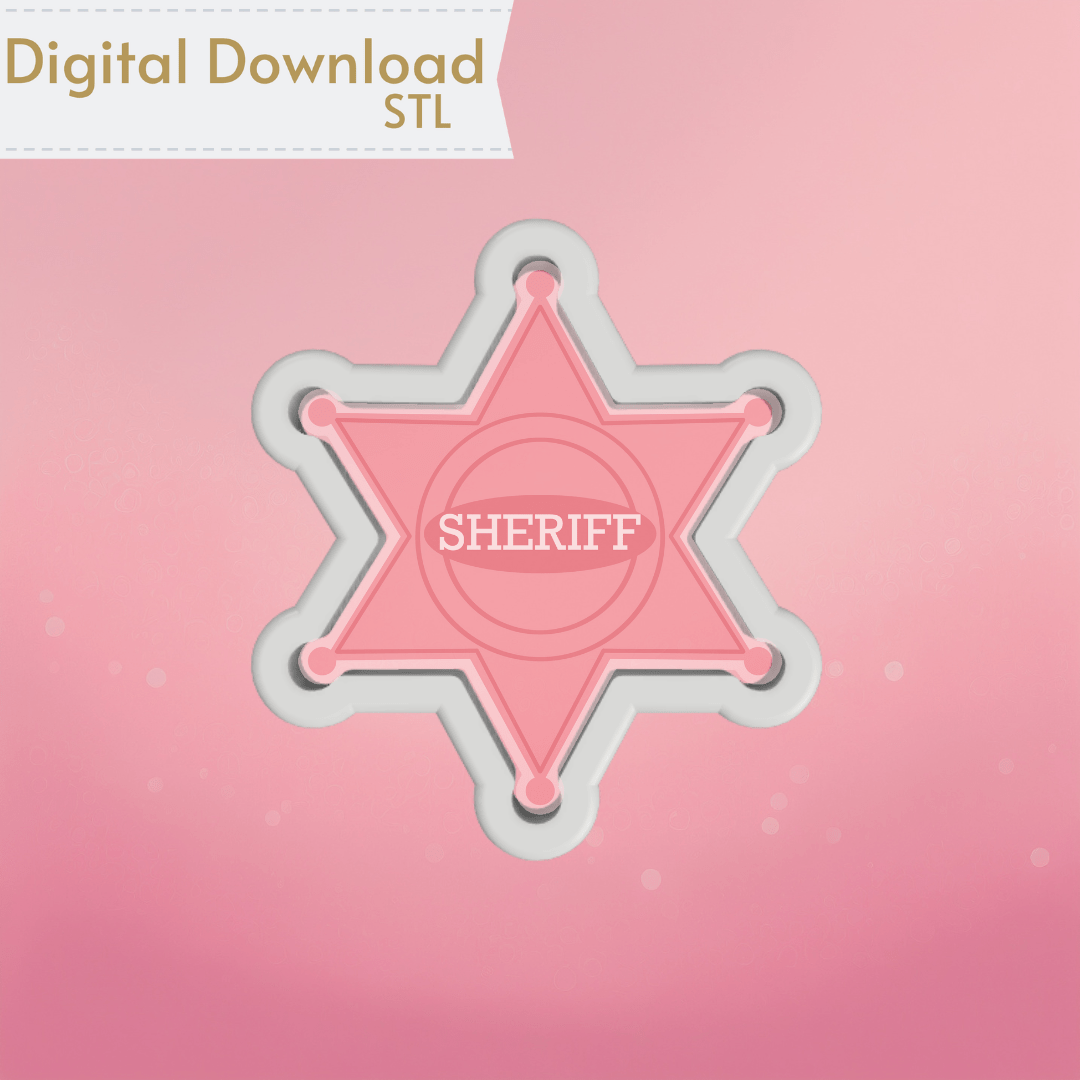 Sheriff Star Cookie Cutter STL — The Cookie Countess