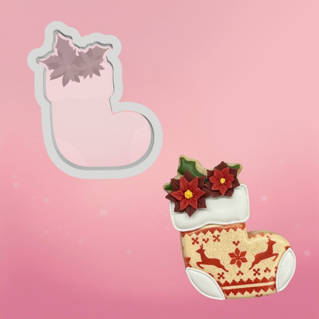 Stocking with Flowers Cookie Cutter — The Cookie Countess