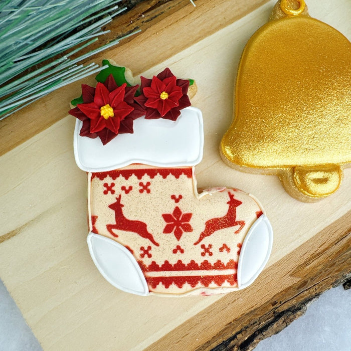 Stocking with Flowers Cookie Cutter — The Cookie Countess