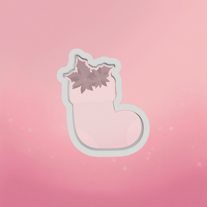Stocking with Flowers Cookie Cutter — The Cookie Countess