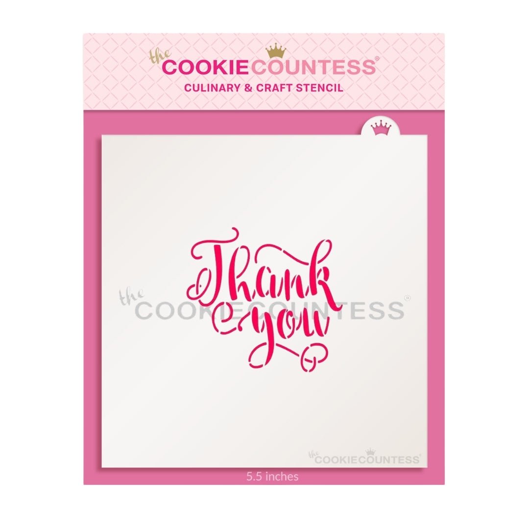 Thank You Lettering Stencil — The Cookie Countess