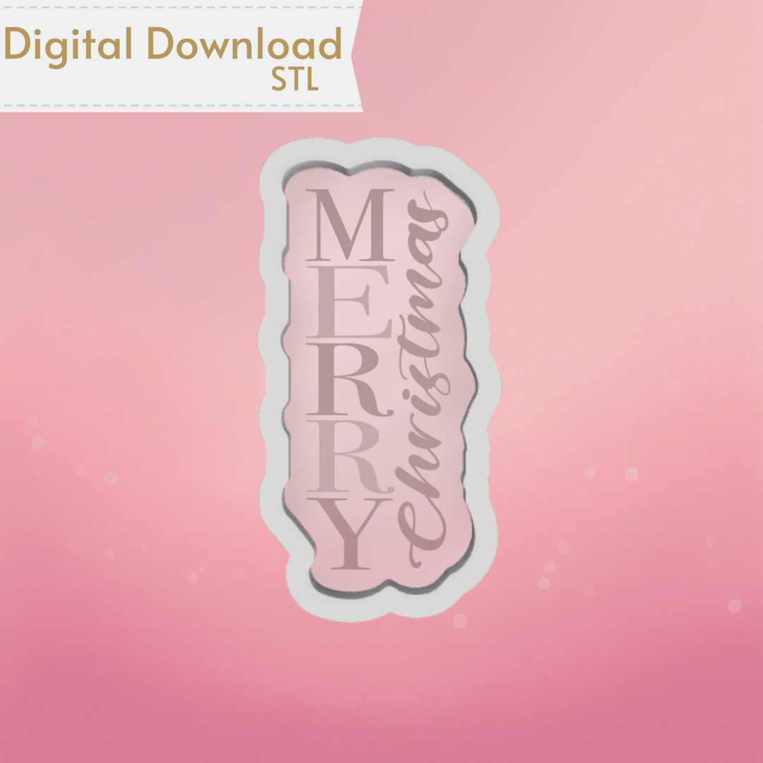 Vertical Merry Cookie Cutter STL — The Cookie Countess
