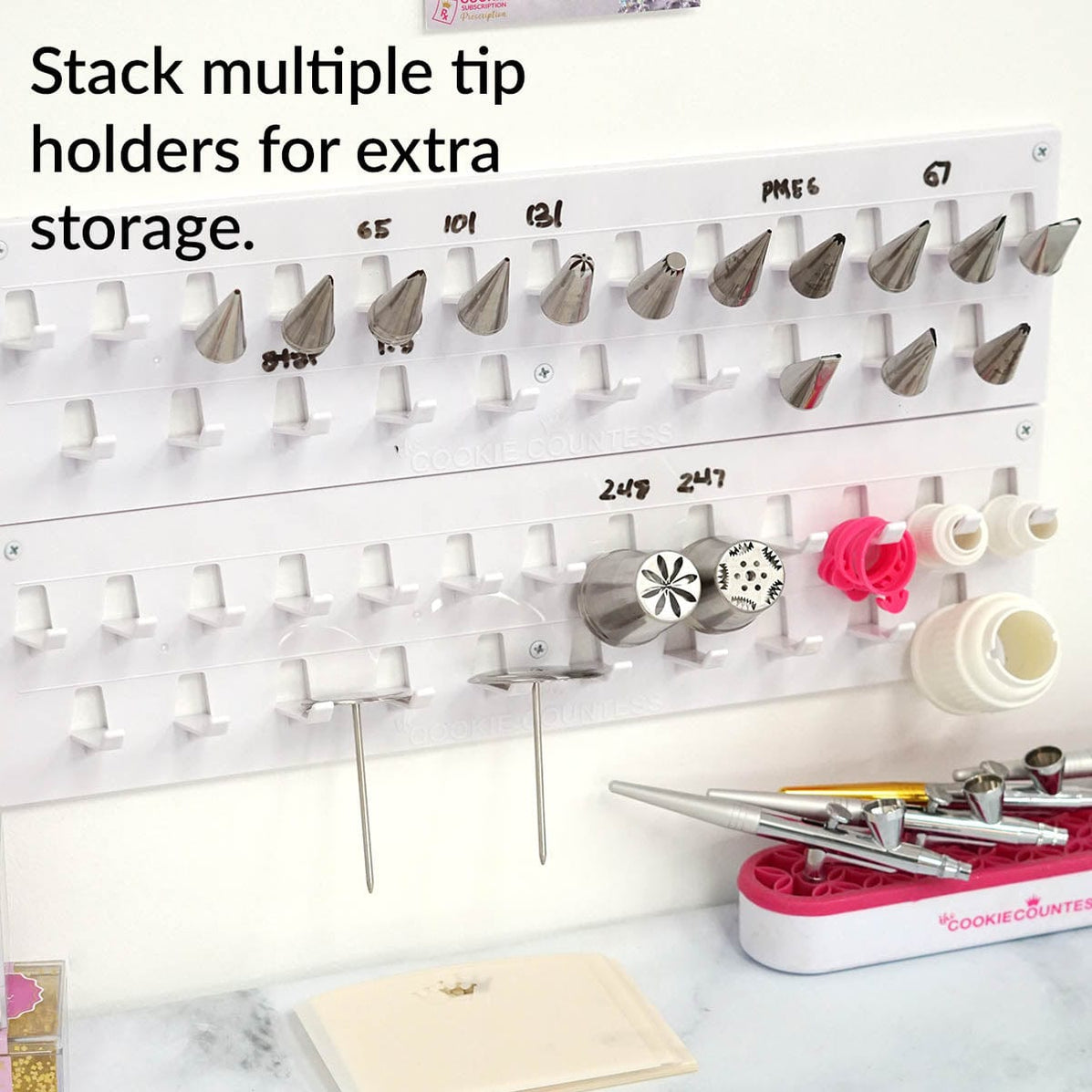 Wall Mounted Piping Tip Holder Organizer — The Cookie Countess